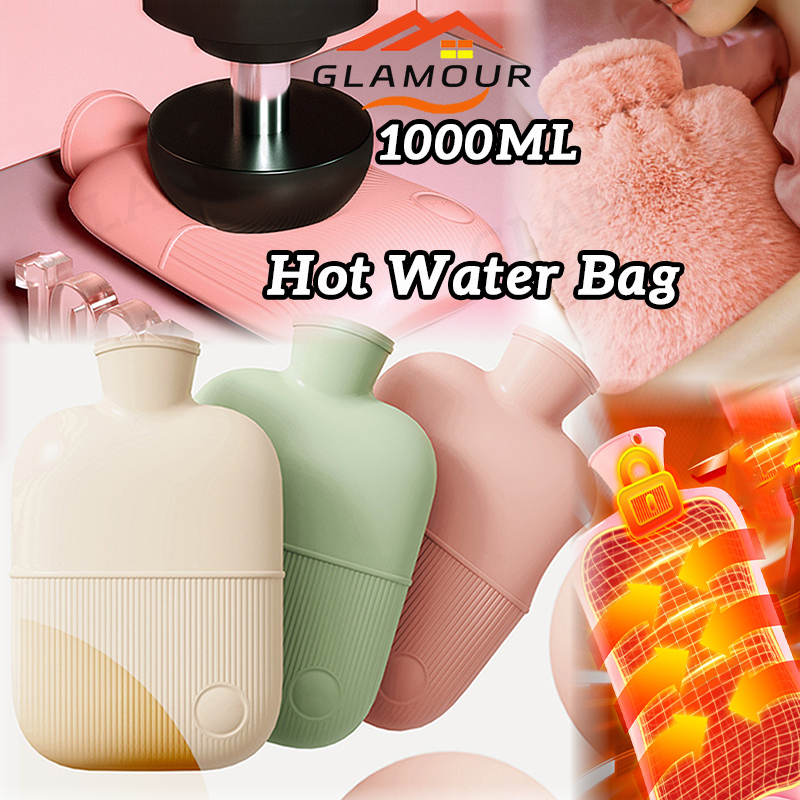[SG] 1000ML Hot Water Bag Hot Pack Compress Thermal Bag Hot Water Bags ...