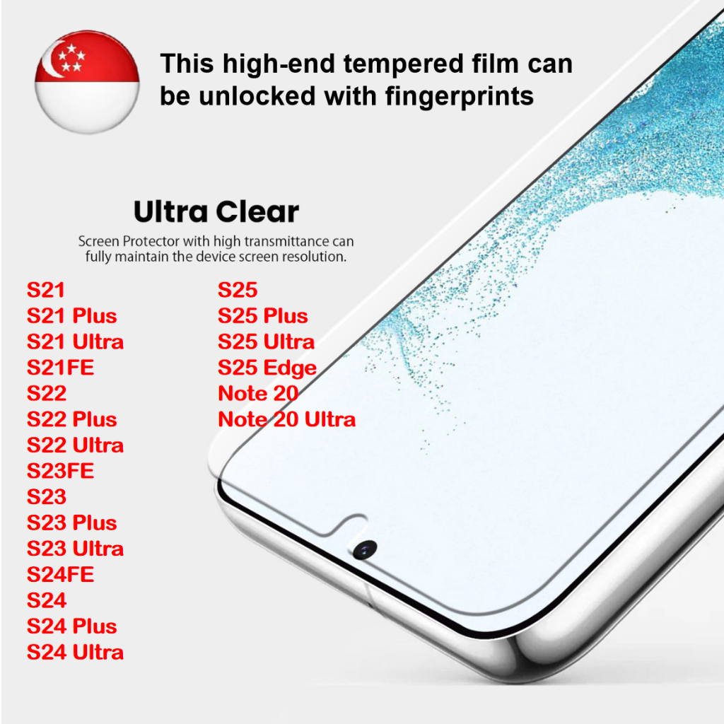 [SG] Samsung Screen Protector Tempered Glass S25 Plus S25 Ultra S21 S22 ...