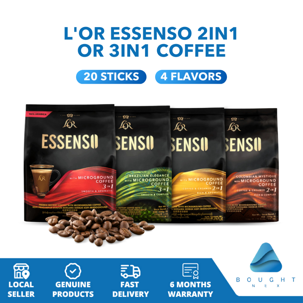 L'OR ESSENSO 2in1 or 3in1 Coffee – 20 Sticks, Smooth & Aromatic ...