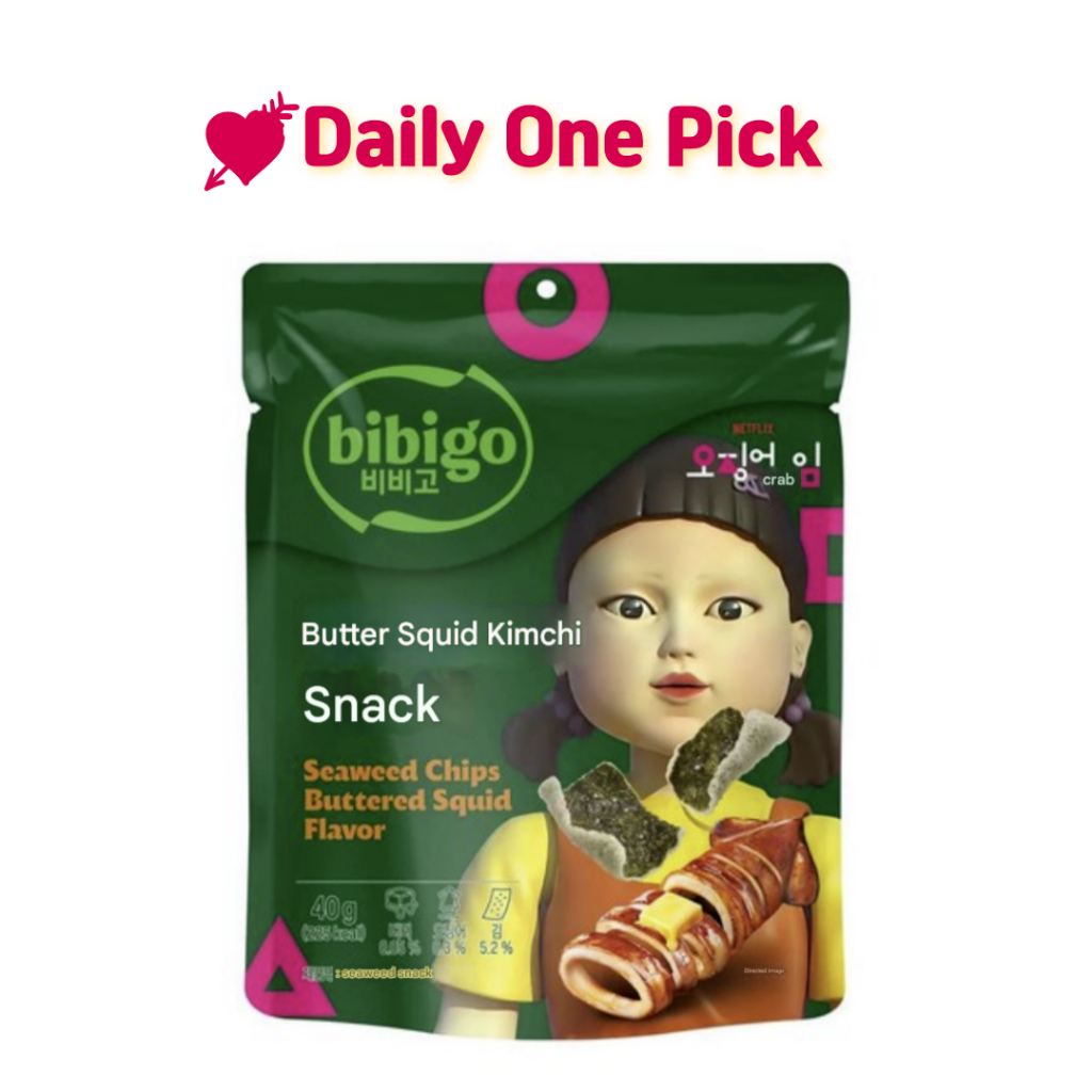 KOREA CJ [Bibigo X Squid Game] Bibigo Seaweed Snack Butter Squid 40g The Ultimate Crunchy ...