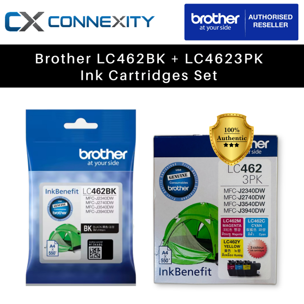 Brother Ink Cartridges LC462BK LC4623PK LC462XLBK LC462XL3PK LC462C ...