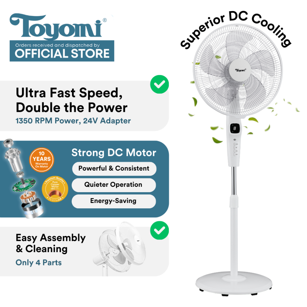 TOYOMI 16” DC Stand Fan DCF 4059 | Shopee Singapore