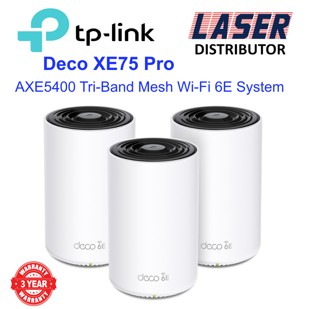 TP-Link Deco XE75 Pro Multi Gig Connection AXE5400 Tri-Band Mesh Wi-Fi ...