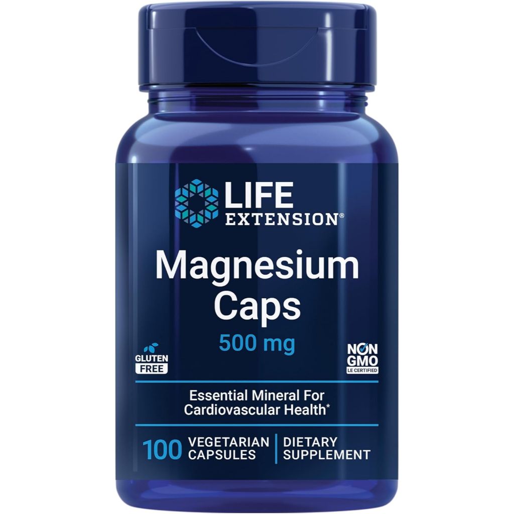 Life Extension Magnesium Caps 500mg, 100 Vegetarian Capsules - Broad ...