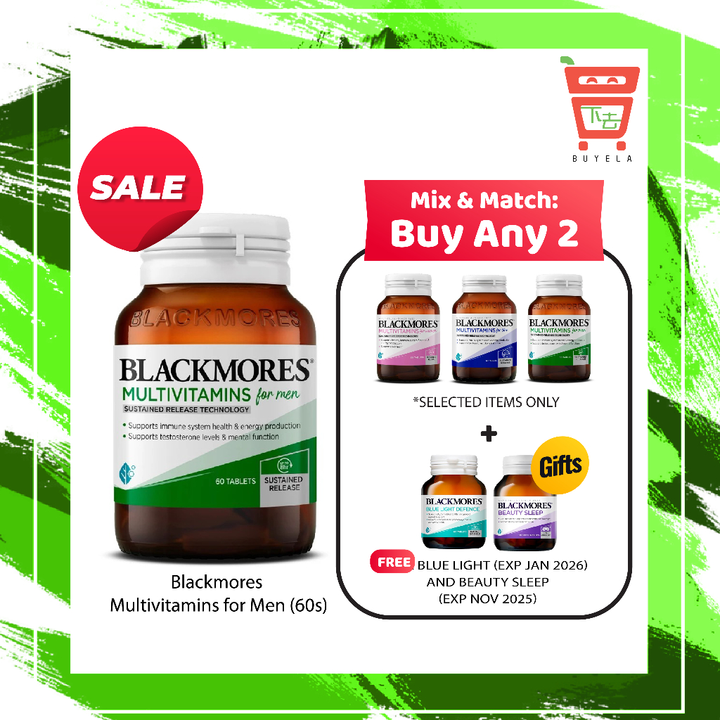 [NEW] Blackmores Multivitamins for Men 60 Tablets (Vitamins & Minerals for Men) (Exp: 22/01/2026 ...