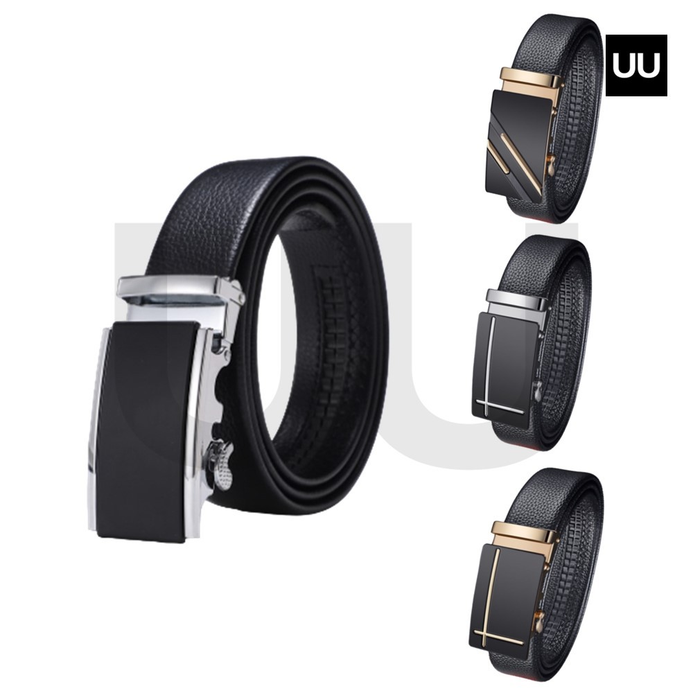 (SG Seller) Genuine Leather Automatic Buckle Belt - Men's Smart Casual ...