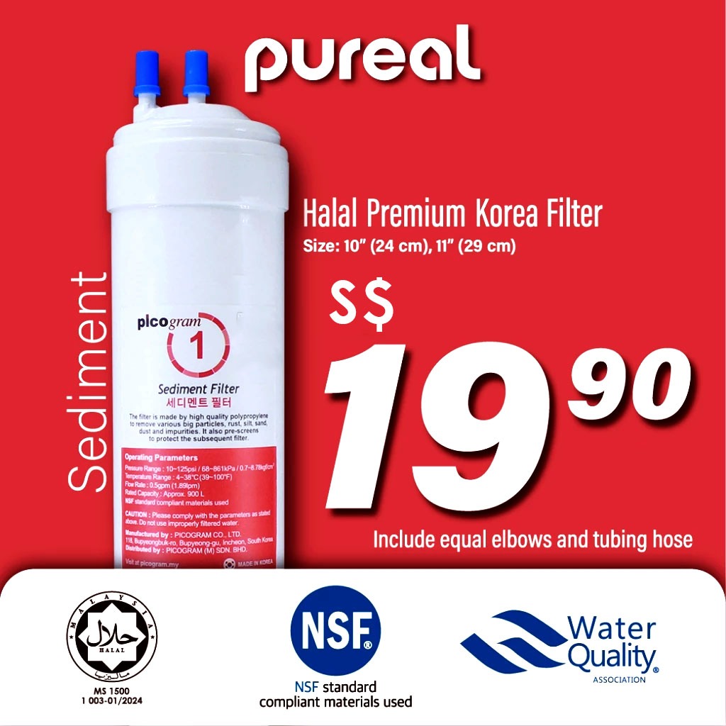 (2PC) Pureal Picogram Korea Premium Sediment Water Filter, Sediment ...