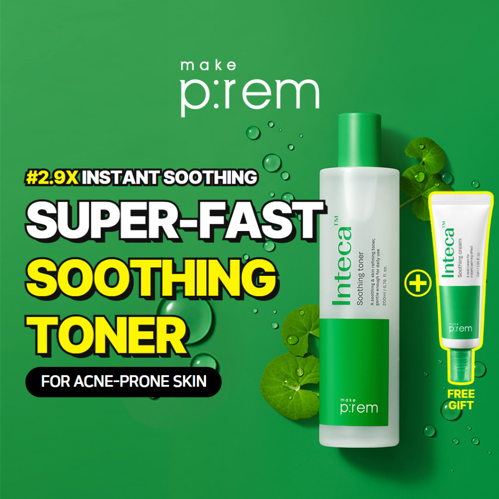MAKE PREM INTECA Soothing Toner 200ml+INTECA Soothing Cream 31ml | Shopee Singapore