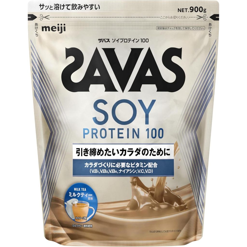 Meiji SAVAS SOY Protein 100 [Cafe latte/Cocoa/Milk tea flavor] (900g ...