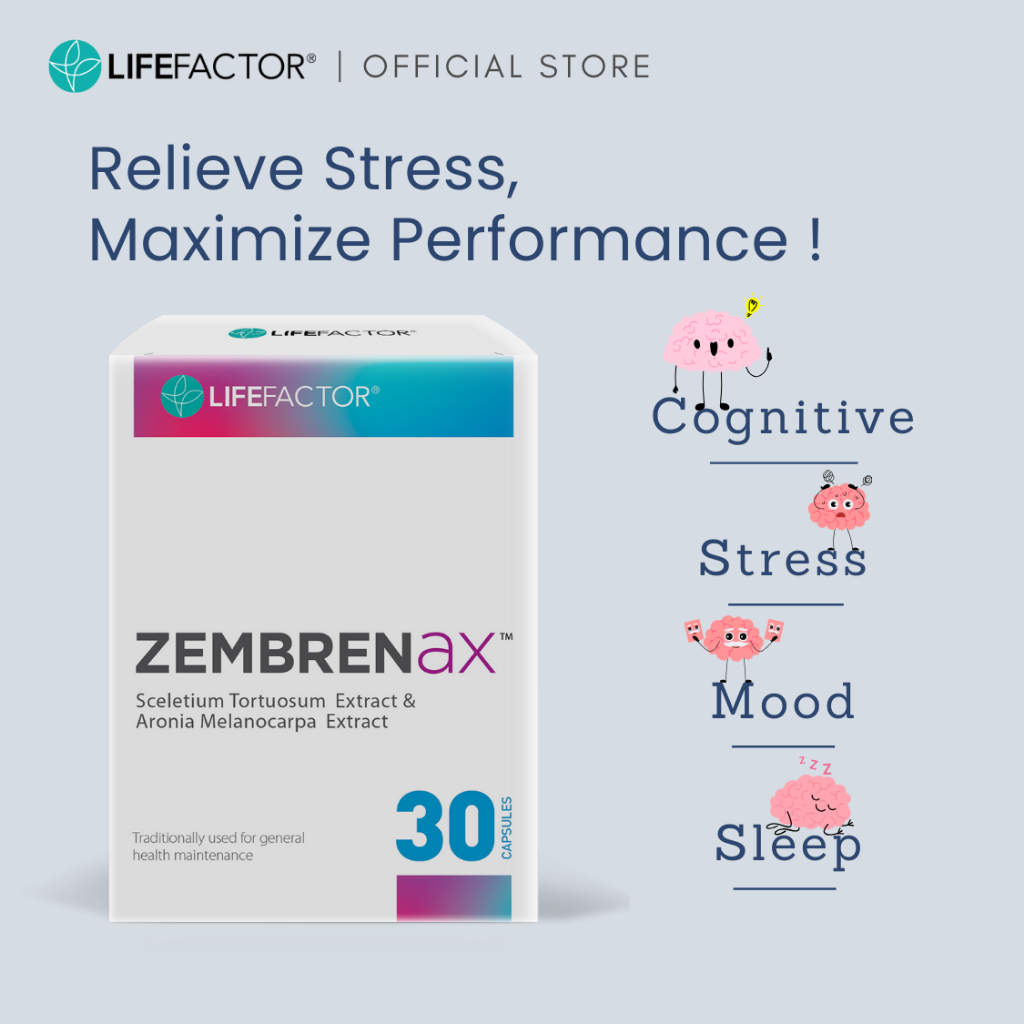 LIFE FACTOR® Zembrenax Relieve Stress, Anxiety, Enhance Better Sleep, Memory Support (30 ...