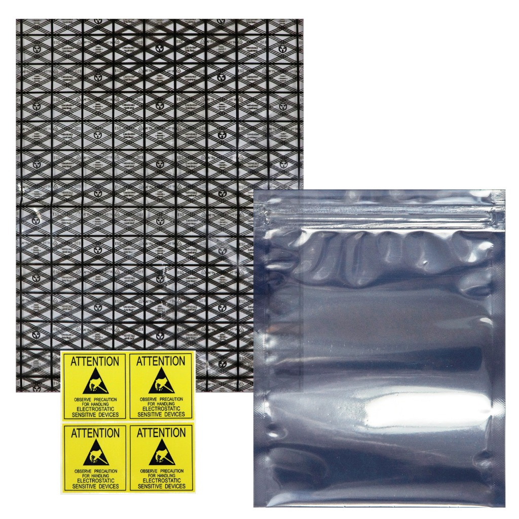 Antistatic ESD Shielding Bag Open Top & Resealable Bags w/ Labels Hard ...
