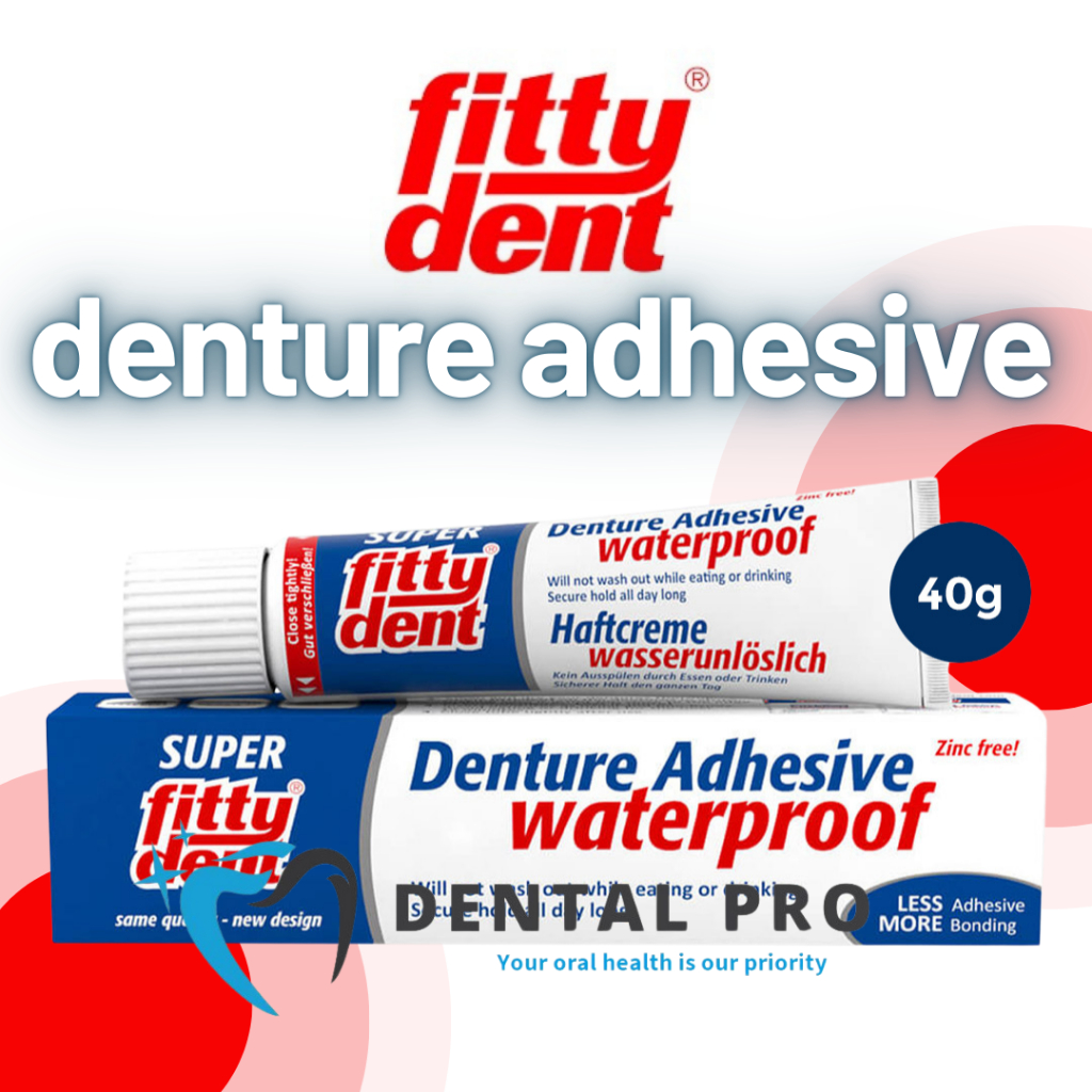 Fitty dent denture adhesive waterproof cream 假牙粘胶 | Shopee Singapore