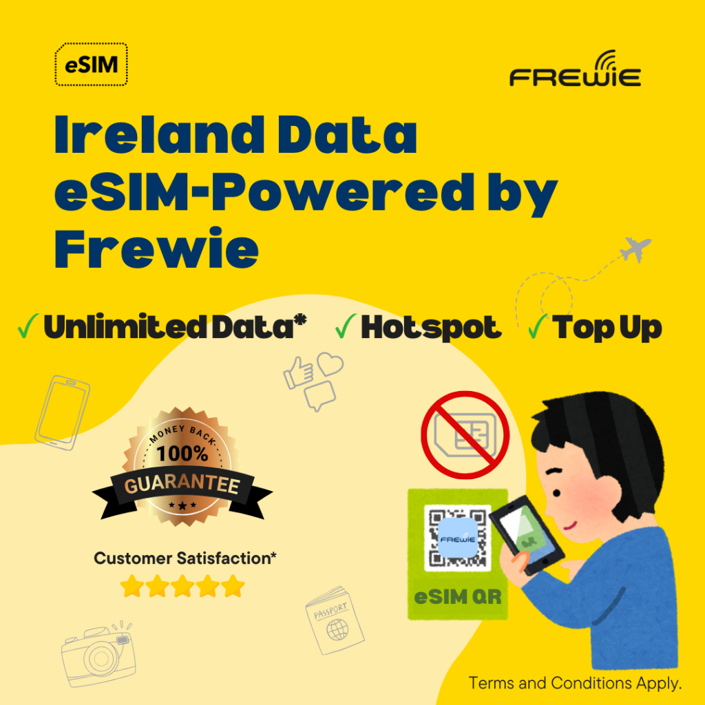 Ireland eSIM Data Roaming | High-Speed Data | Topup Available | QR Code ...