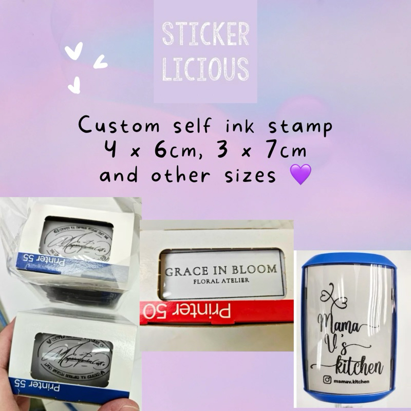 💜 Custom Colop business chop logo name rectangle self-ink stamp ...