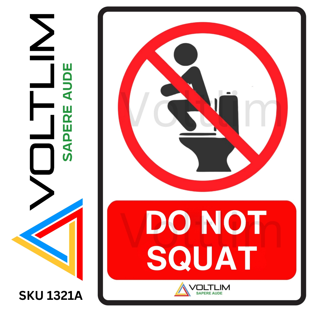 Do Not Squat Sign Warning Sign Label Sticker (Various Sizes) Voltlim ...