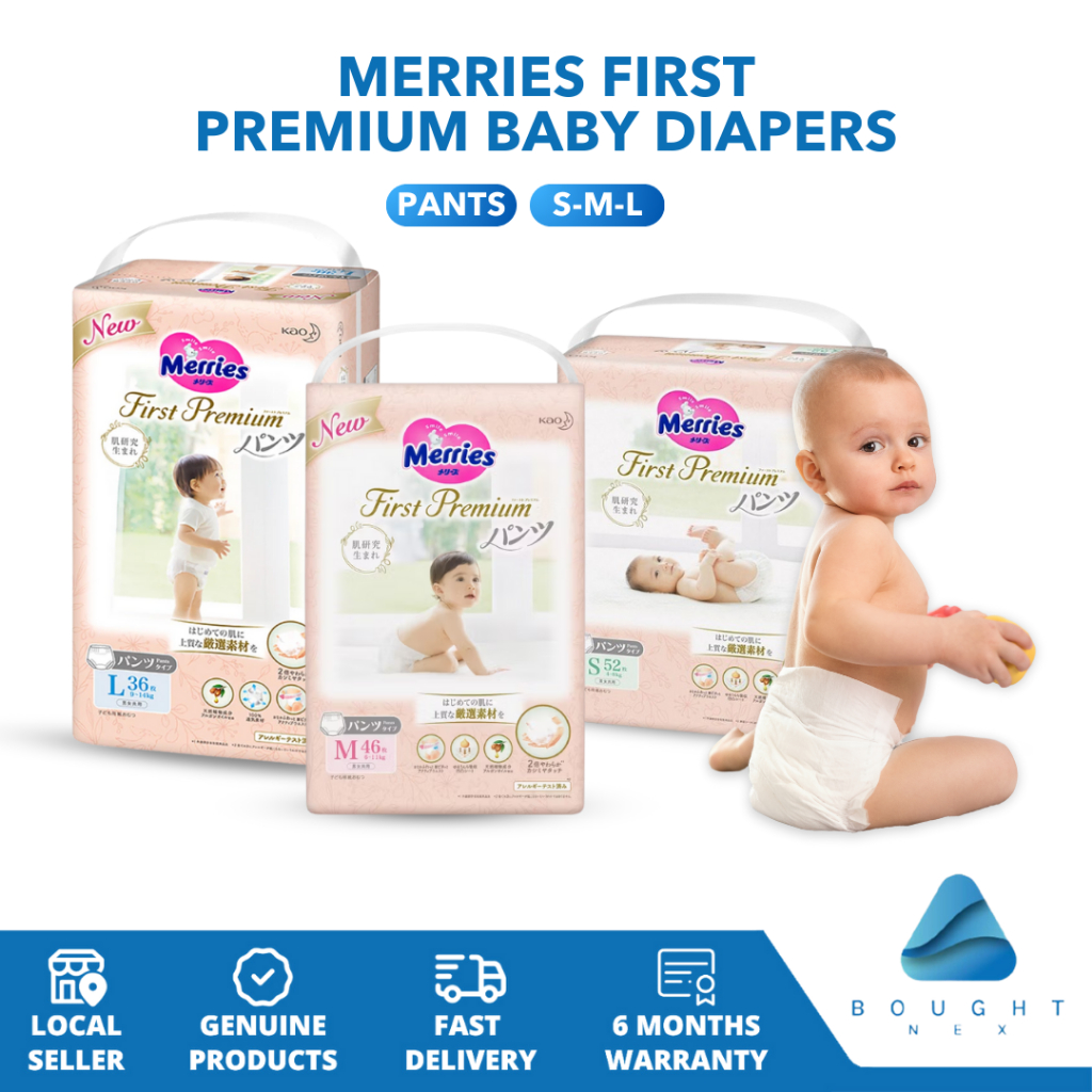 Merries First Premium Baby Diapers - Tapes/Pants, NB-S-XL, Soft ...