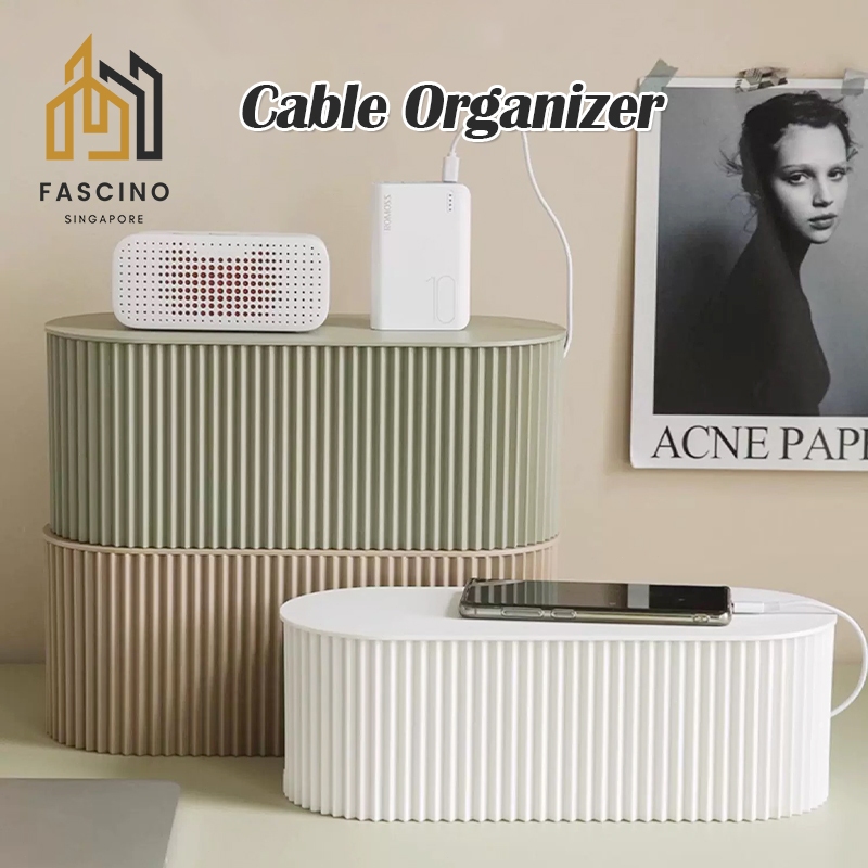【SG】Desktop Cable Organizer Box Management Wire Socket Plug Charger ...