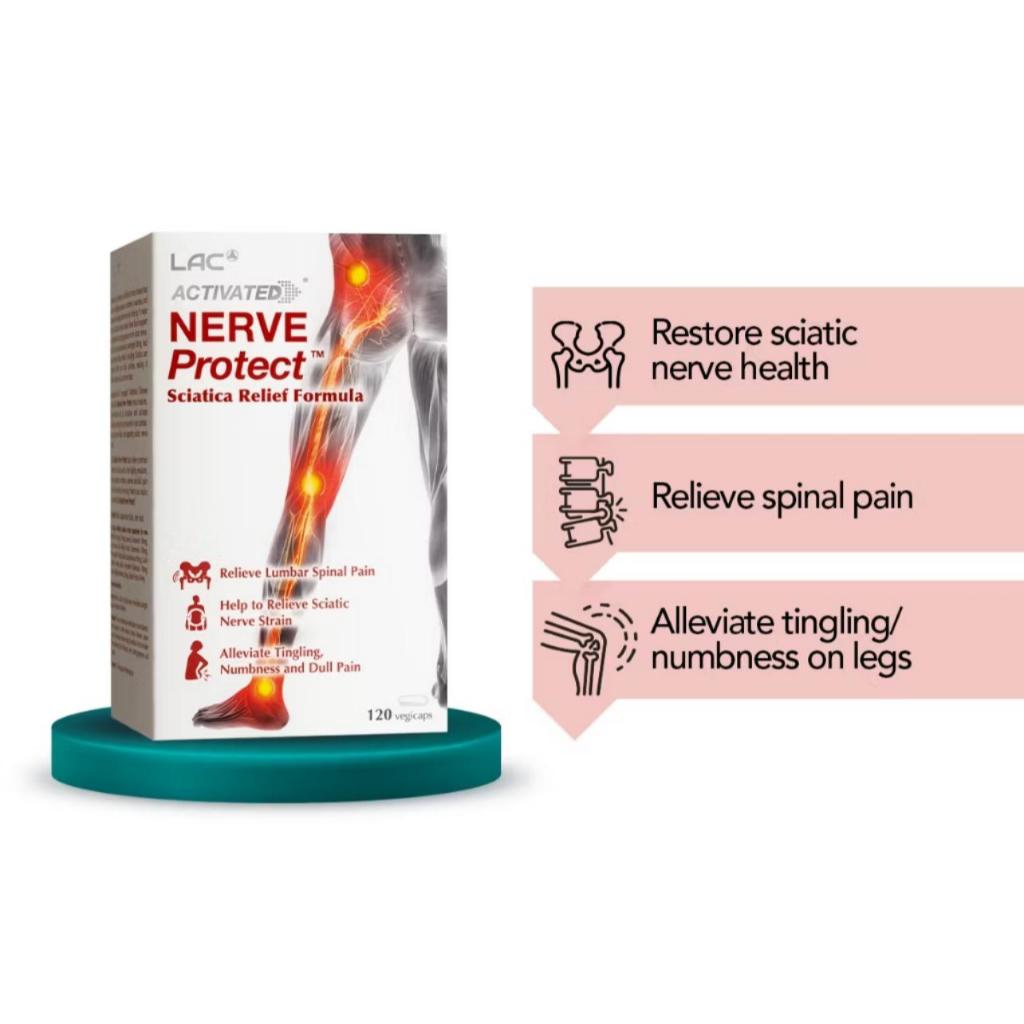 LAC Activated® Nerve Protect™ - Sciatica Relief Formula (120 vegicaps ...