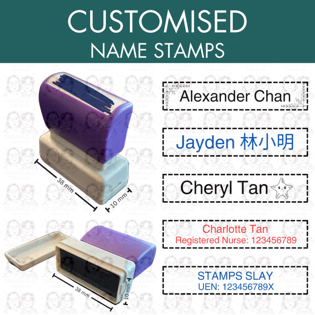 [SG SELLER] Customised Name Stamp for Student / Teacher / Employee ...