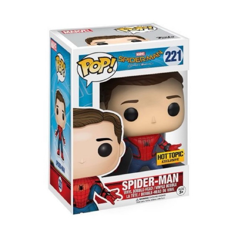 Funko Pop #221: Marvel Spider-Man Homecoming - Spider-Man [Hot Topic ...