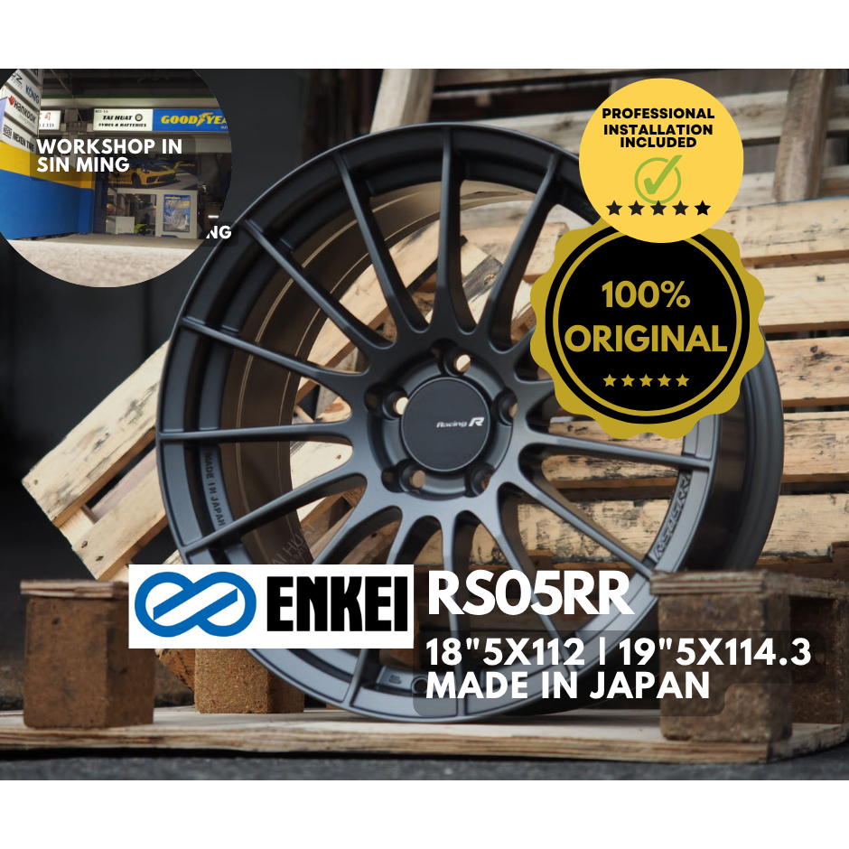 [SG READY] Enkei RS05RR Made in Japan | Matte Dark Gunmetal | 5x114.3 ...
