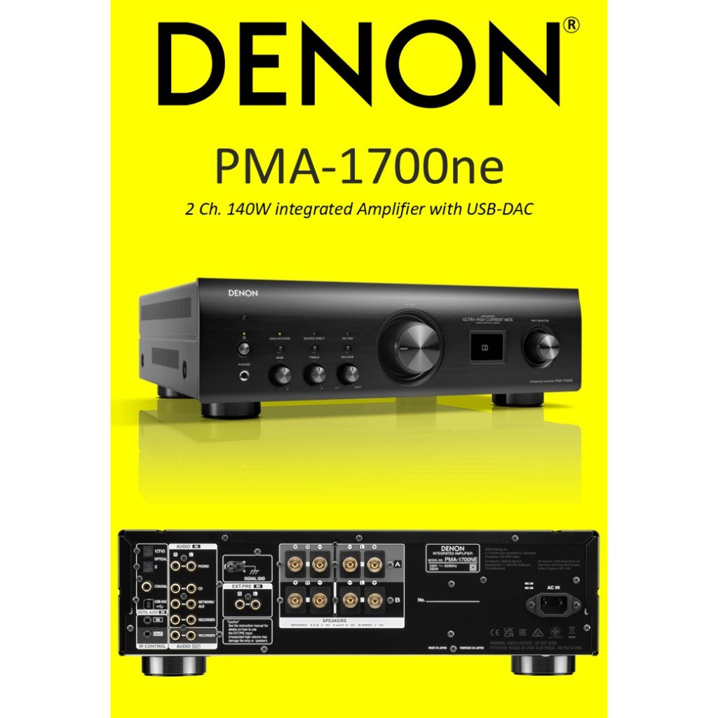 Denon PMA-1700NE 2 Ch. 140W integrated Amplifier with USB-DAC | Shopee Singapore
