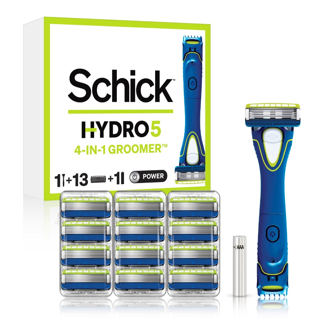 SCHICK Hydro Groomer 4-in-1 Shaver with 13-blade Power Trimmer ...