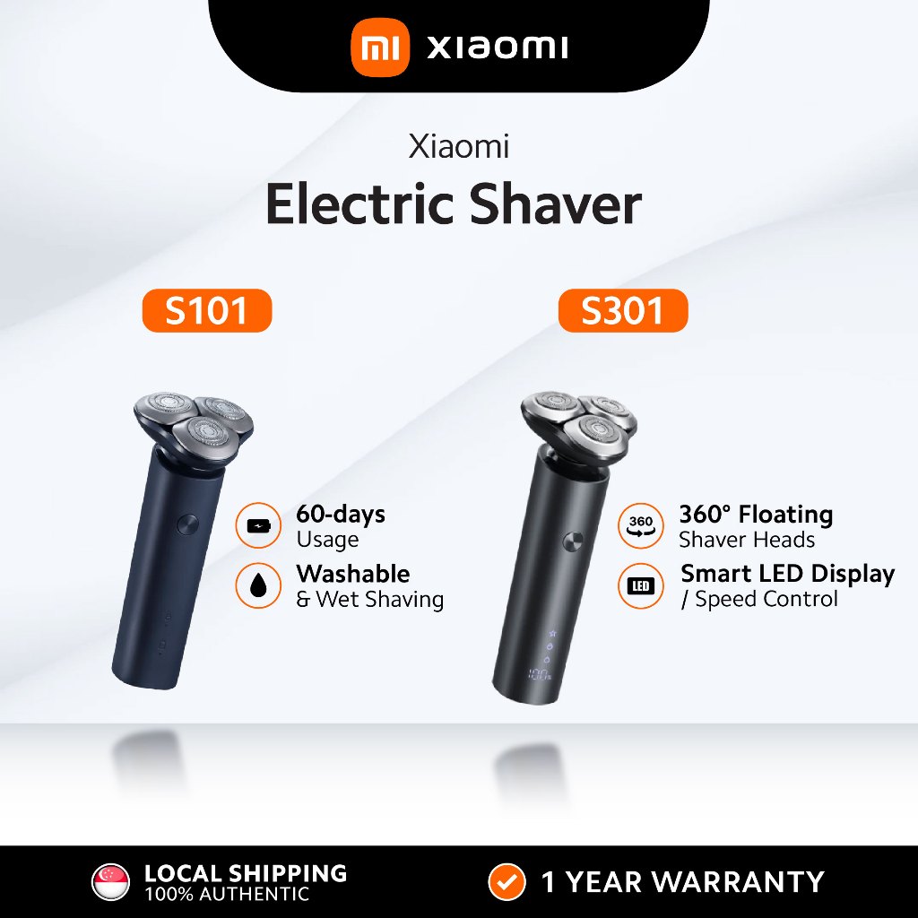 Xiaomi Electric Shaver S101 / S301 90 Days Battery Smart LED Display ...