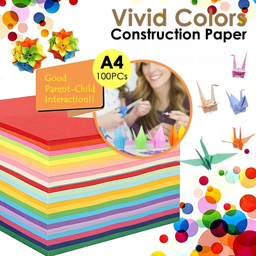 🇸🇬 (100Sheets) A4 Vivid Colors Construction Paper / 80gsm Crayola ...