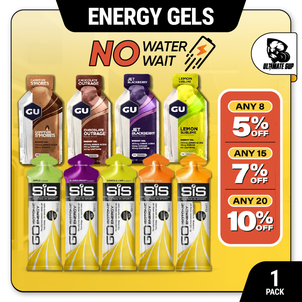Energy Gels, GU Energy n SiS Gel | Assorted Flavors, Sport Energy Gel ...