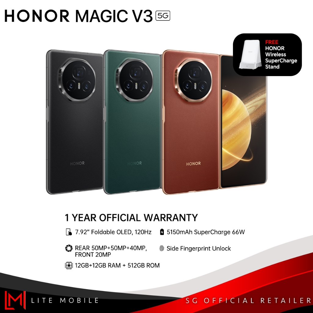 Honor Magic V3 ( Singapore Set ) | 512GB | 1 Year Singapore Honor ...