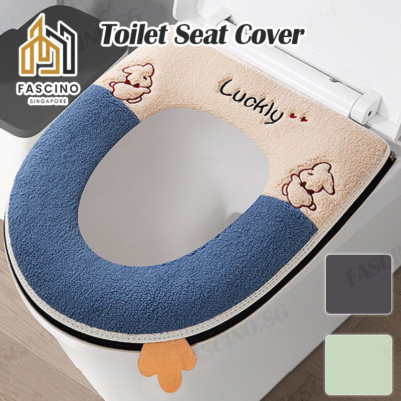 【SG】Universal Soft Toilet Seat Cover with Lid Lint Lavatory Mat ...