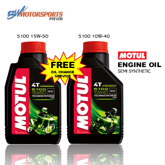MOTUL 5100 4T 10W-40/15W-50 Semi Synthetic Engine Oil 1L 4 Stroke 1 Litre Motor Motorcycle ...