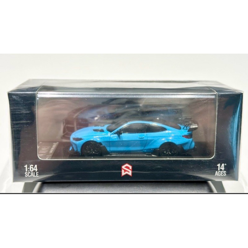 1/64 Street Weapon BMW M4 G82 Miami Blue ADRO Widebody Kit Mini GT ...
