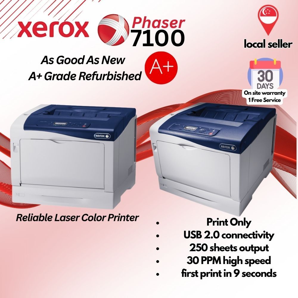 Refurbished Xerox Phaser 7100 A+ Color Laser Printer – 30ppm, Print ...