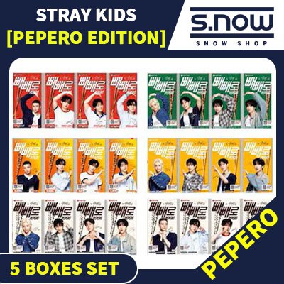 PEPERO X STRAY KIDS SPECIAL EDITION 5 BOXES SET (ORIGINAL FLAVOR 1 BOX ...