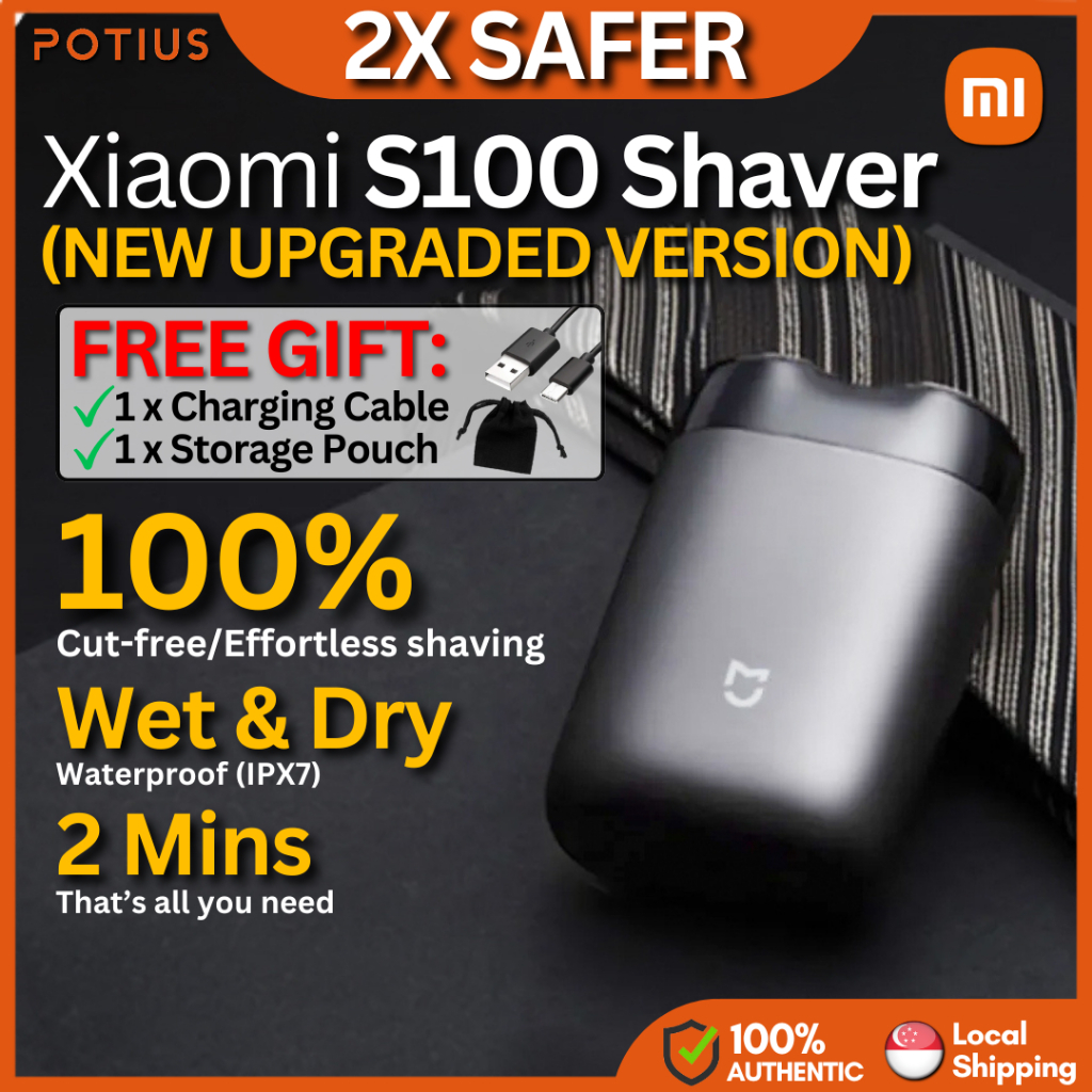 🇸🇬【𝟮𝗫 𝗦𝗔𝗙𝗘𝗥】XIAOMI S100 / S200 Electric Shaver: Waterproof, Dual Head, Portable, and Travel ...