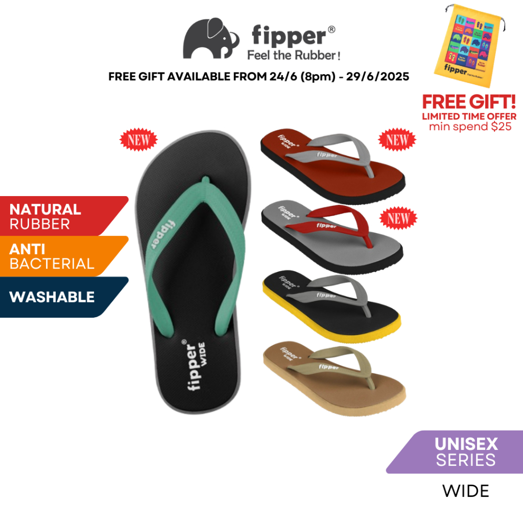 Fipper Natural Rubber Slipper Wide Series | Shopee Singapore