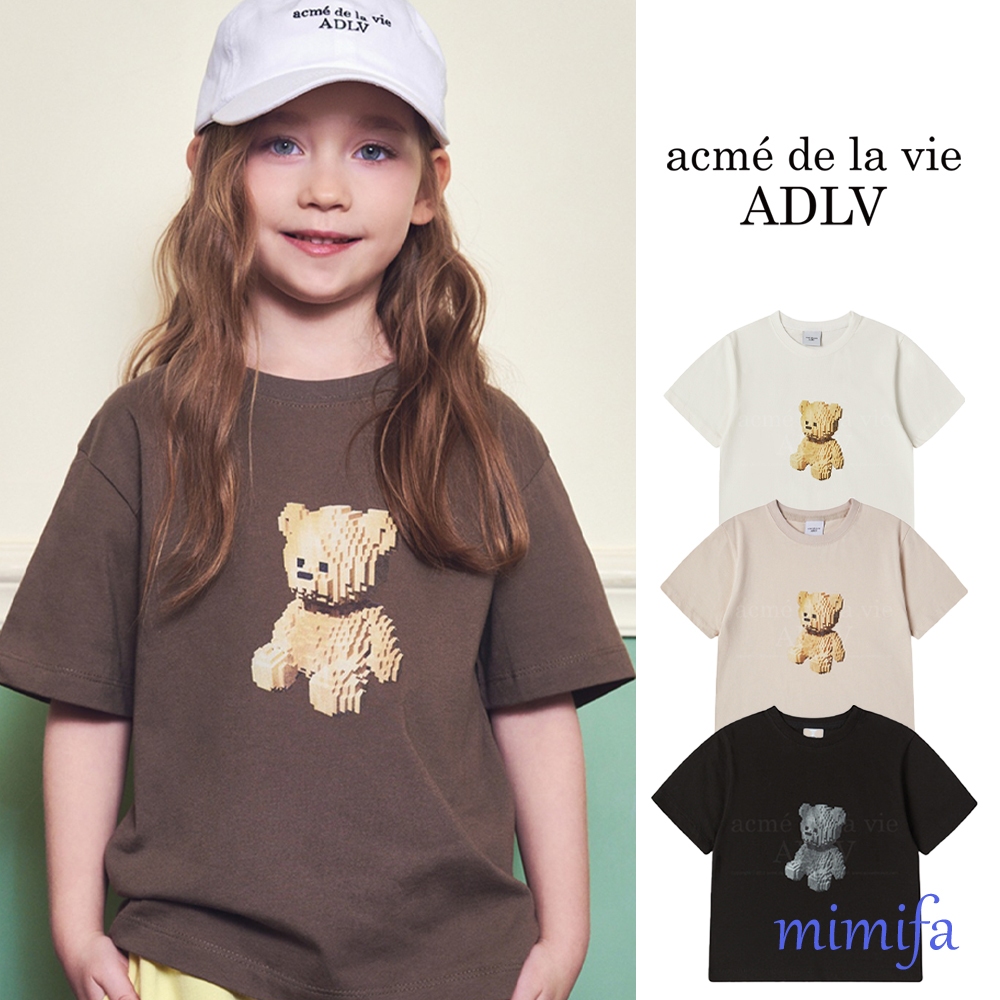 [acme de la vie adlv] KIDS BLOCK BEAR SHORT SLEEVE T-SHIRT | Shopee ...
