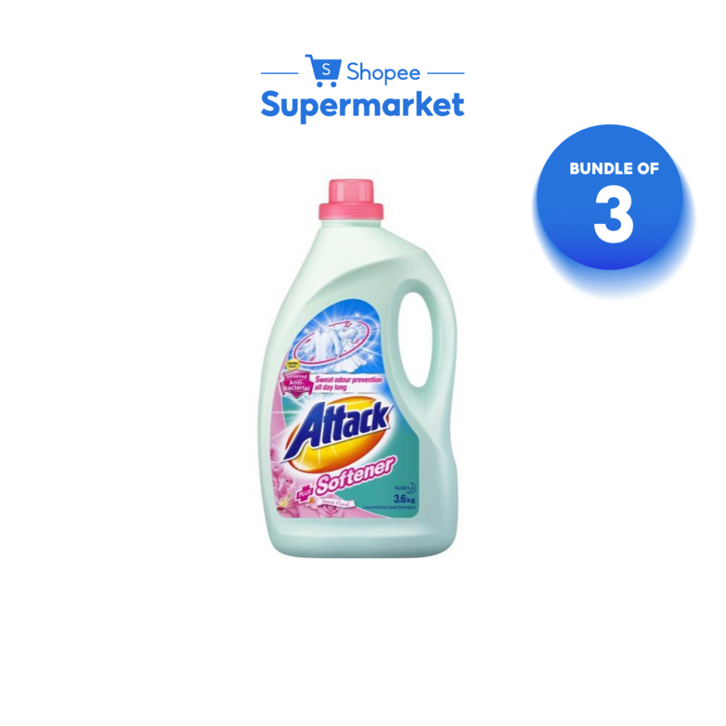 [Bundle of 3] Attack Liquid Detergent Plus Softener 3.6KG | Shopee ...