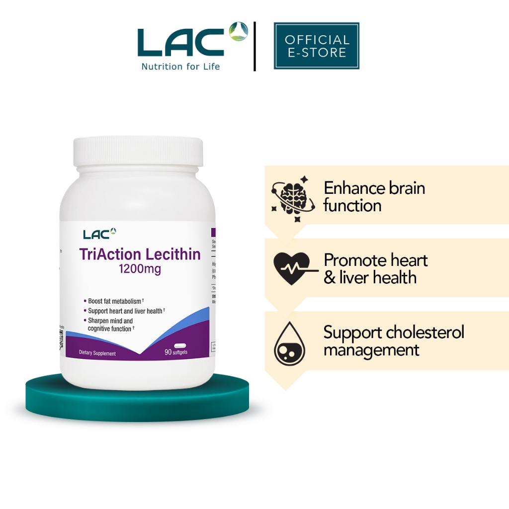 [LAC WELLNESS] Triaction Lecithin 1200mg (90 softgels) | Shopee Singapore