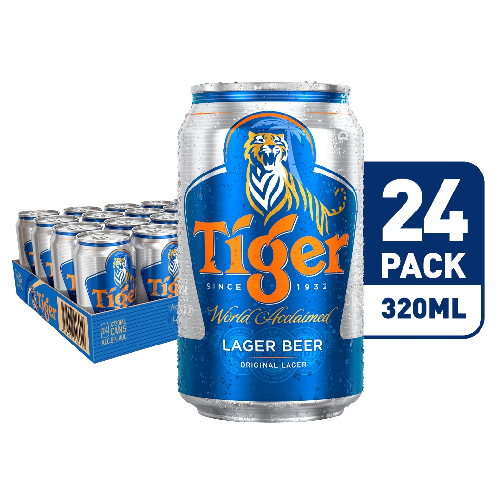 Tiger Beer (320ml x 24 cans) It's Time for a Tiger | Shopee Singapore