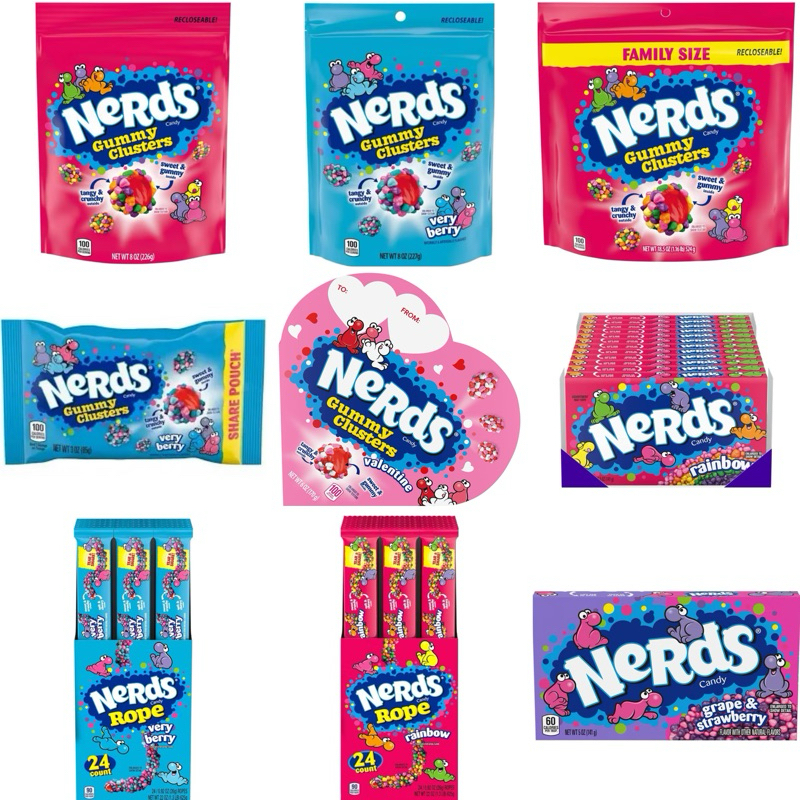 Nerds Gummy Clusters Rope Candy 8oz 18.5oz Very Berry frosty grape ...