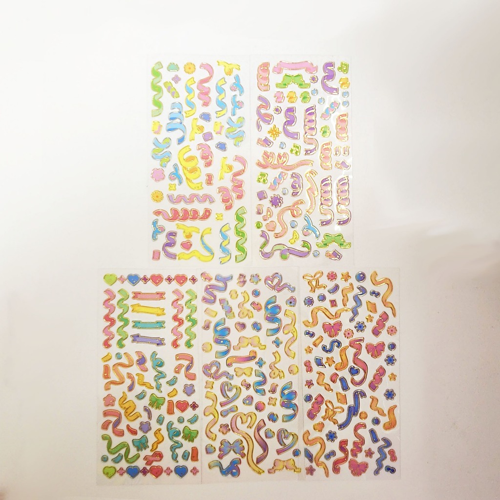 Transparent Gold Ribbon Confetti Stickers (5 Sheets) | Shopee Singapore