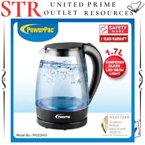 PowerPac Cordless Kettle Jug 1.7L Glass Jug ( PPJ2004G) | Shopee Singapore