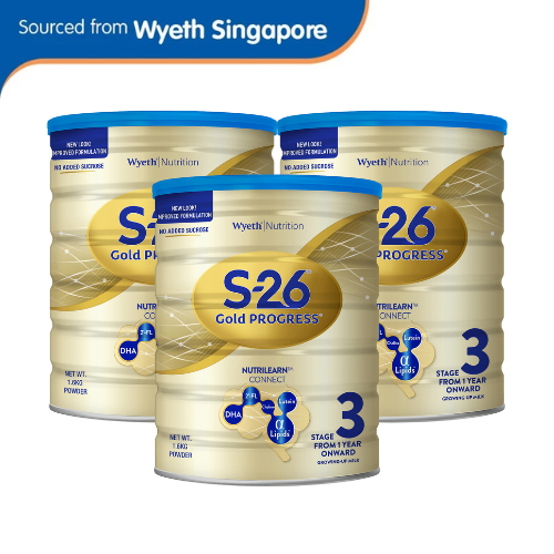 [Bundle of 3] Wyeth S-26 Gold Progress Stage 3 Growing Up Milk Formula 1.6kg | Shopee Singapore