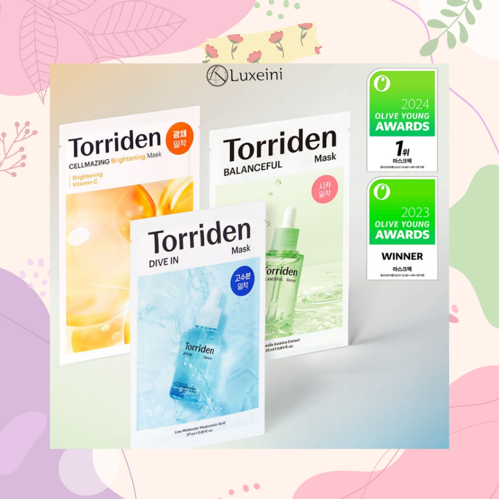 Torriden mask 10 sheets, choose 1 of 3 types (moisturizing/soothing ...