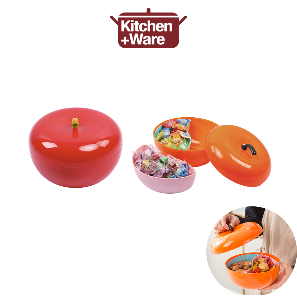 Apple Shape Candy Box with 2 Compartments Snack Bowl | *Colours Given ...