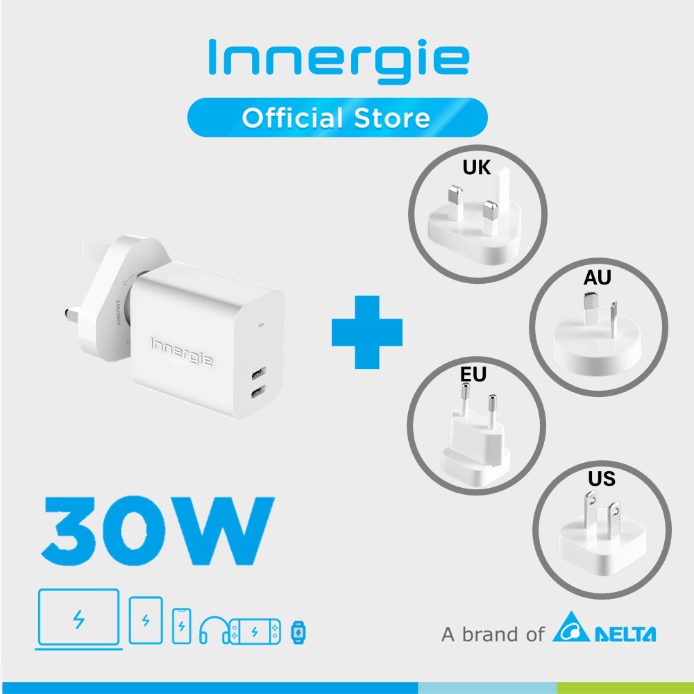 Innergie C3 Duo 30W 2-Port Power Delivery 3.0 PD 3.0 QC4.0 PPS Mini ...