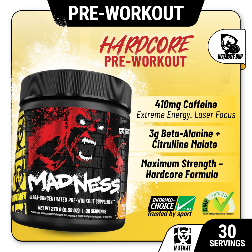 Mutant MADNESS, Pre-workout Supplement, Increase Energy, Improve Focus ...